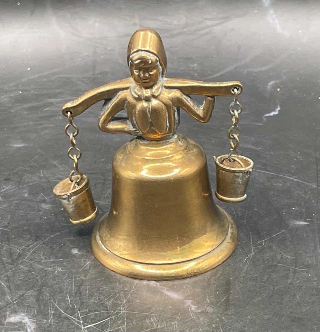 Vintage Dutch Milk Maid Brass Dinner Bell - Collectable Brass Bell - Etsy