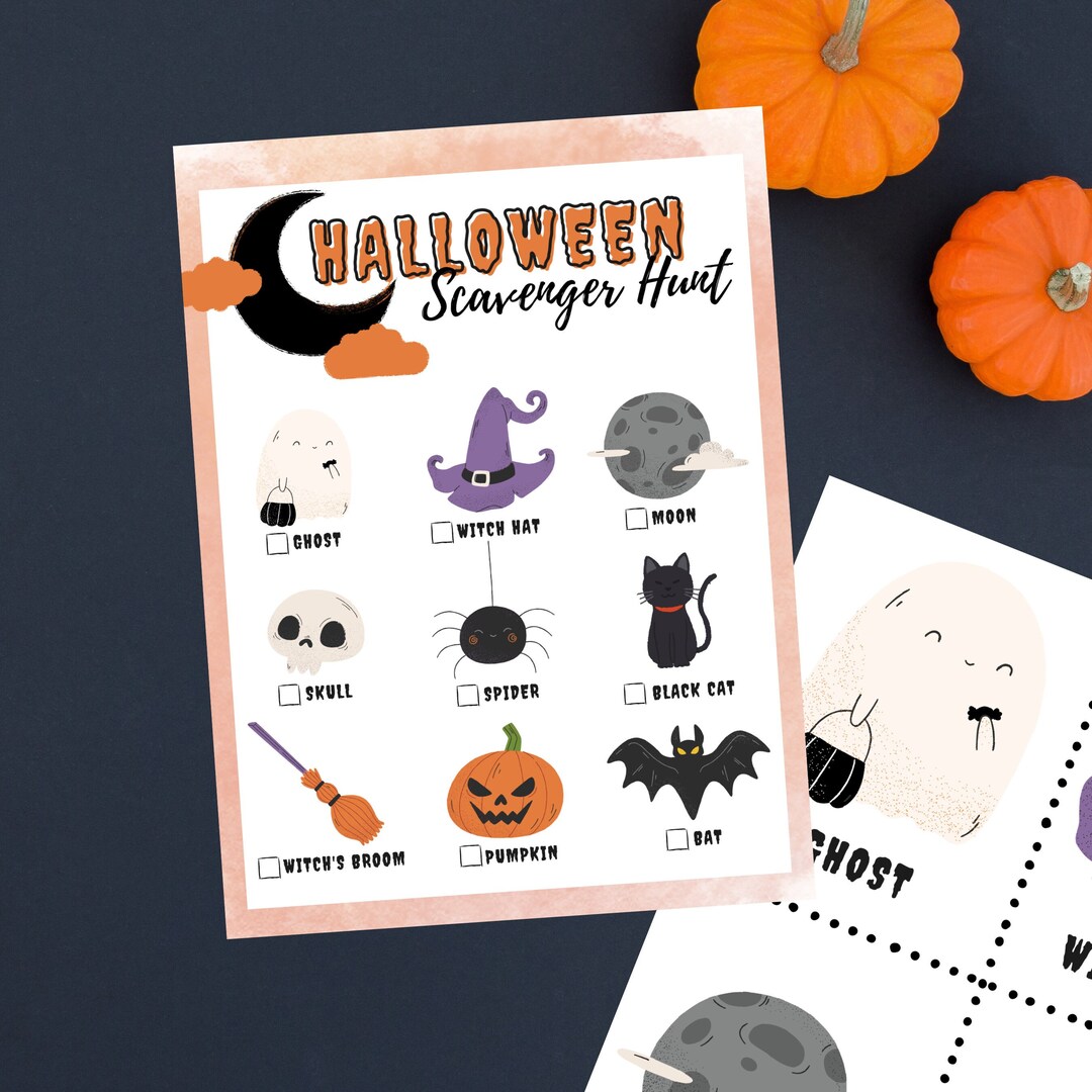Spooky Halloween Scavenger Hunt Printable Game for Kids | Fun Party ...