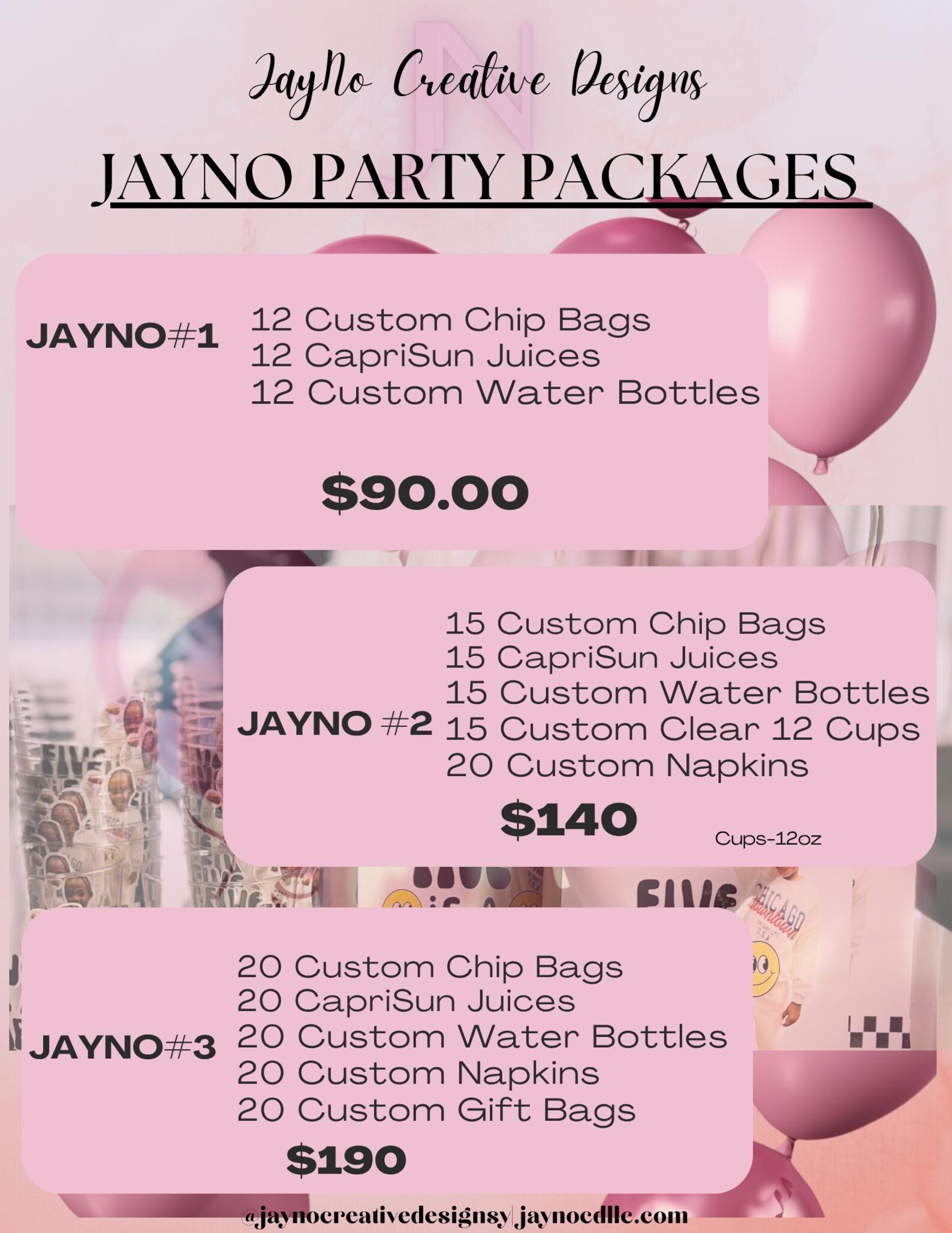 Jayno Custom Party Packages - Etsy