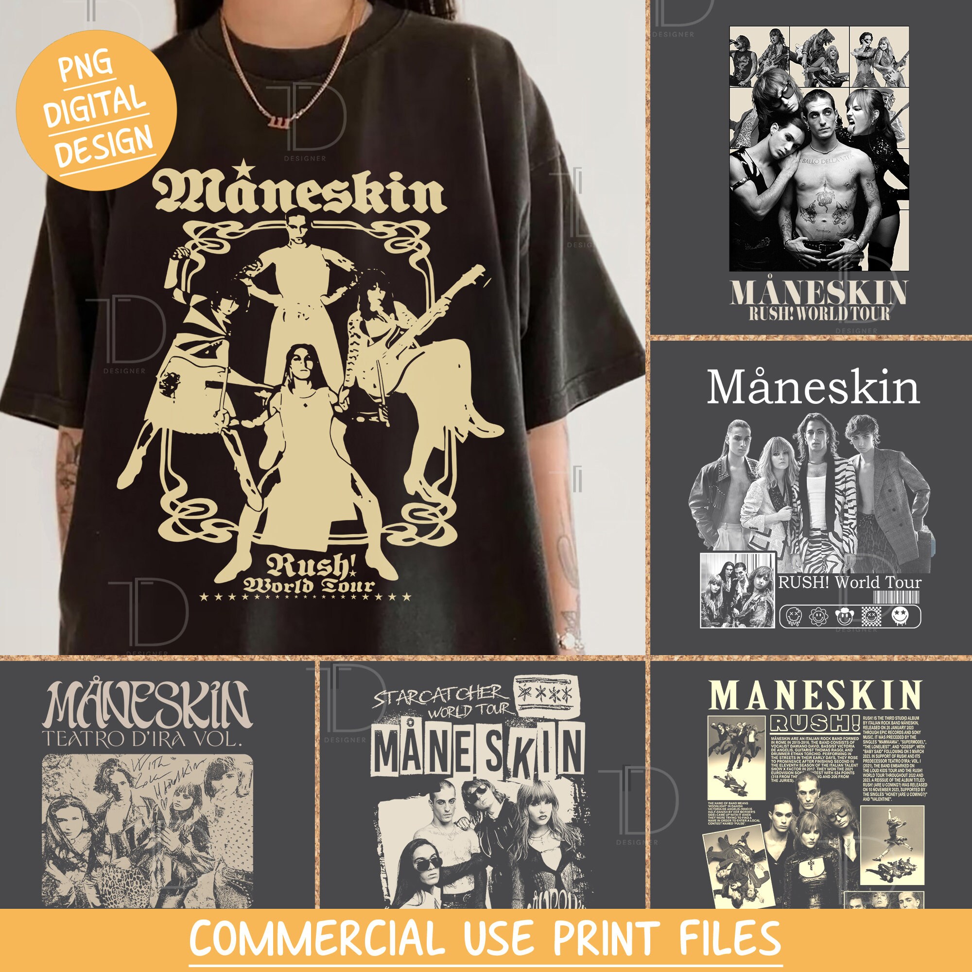 Maneskin Band Png Bundle, Maneskin Png, Maneskin T-shirt Design for ...