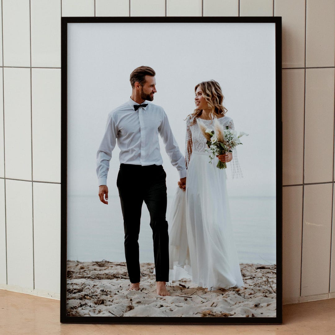 Custom Couple Wedding Portrait, Couple Anniversary Photo Frame, Wedding ...