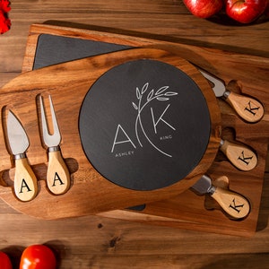 Personalized Cheese Board Set, Custom Bamboo Charcuterie Board ...