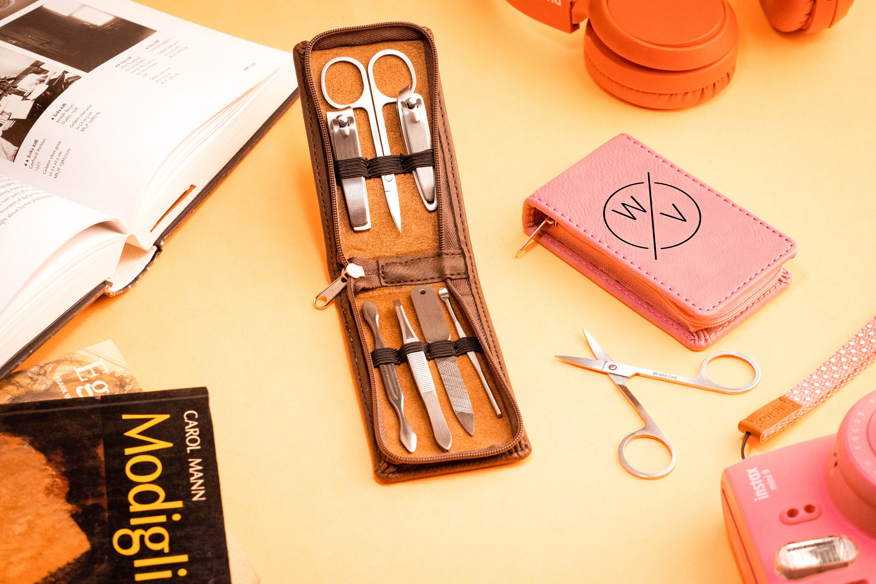 Personalized Manicure Set, Nail Care, Grooming Set, Leather Beauty Case ...