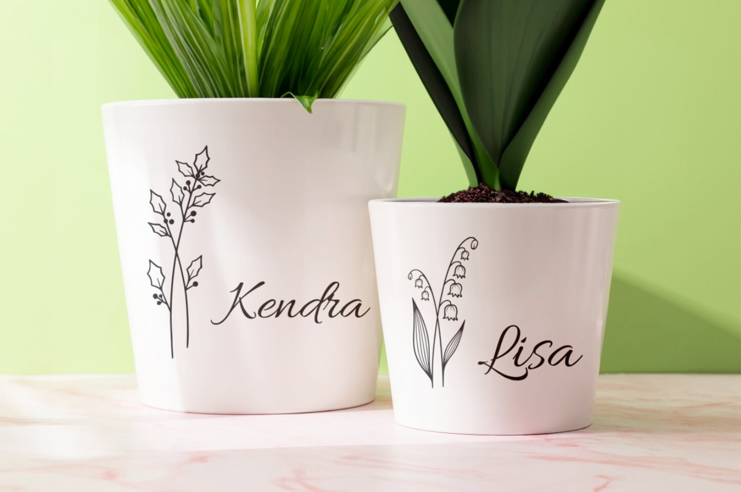 Personalized Birth Flower Plant Pot, Custom Plant Pot, Birth Flower ...