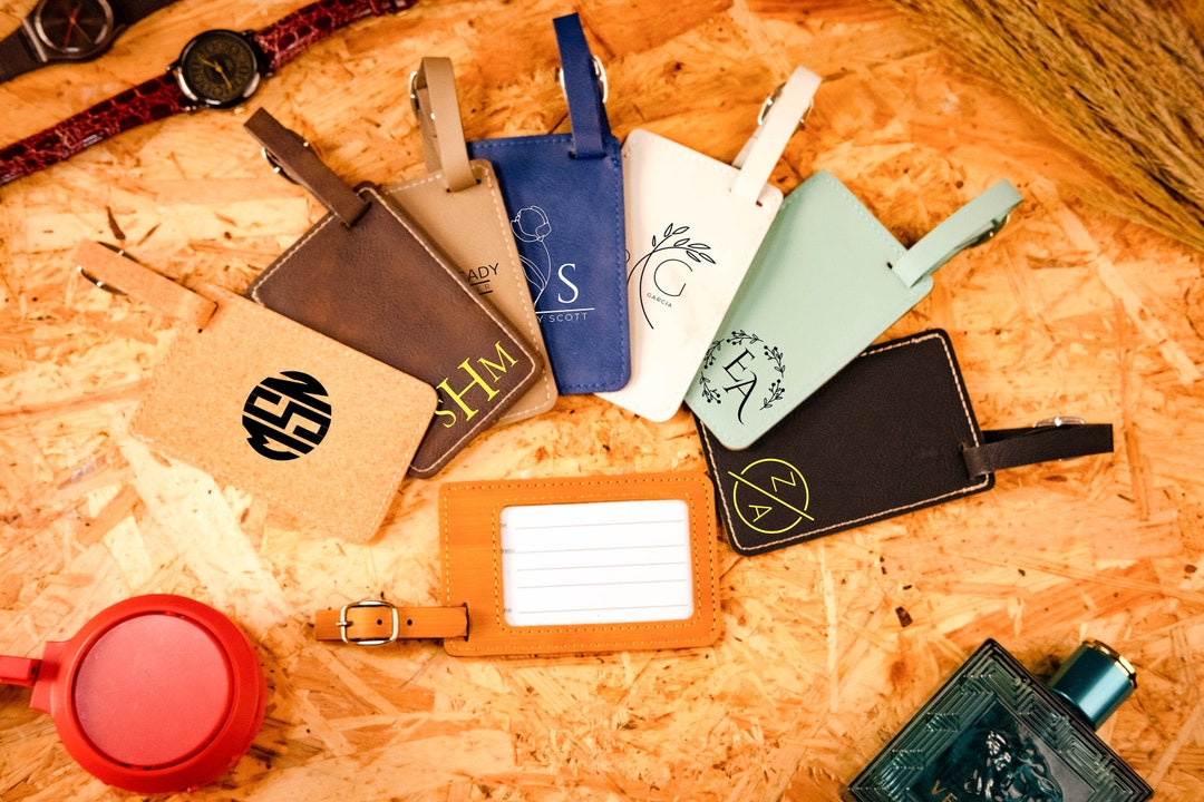 Engraved Luggage Tags, Personalized Leather Luggage Tag, Gift Idea, Wedding Gifts, Luggage Tag ...