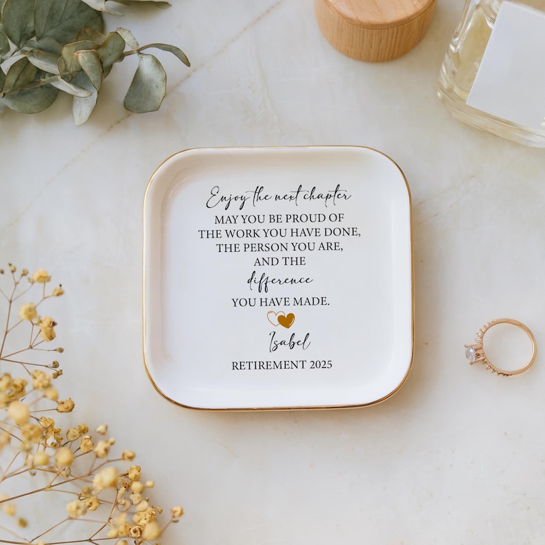 Happy Retirement Ring Dish, Personalized Retirement Ring Dish, Custom ...
