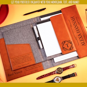 Engraved Flapped Portfolio, Personalized Laser Engraved Portfolio ...