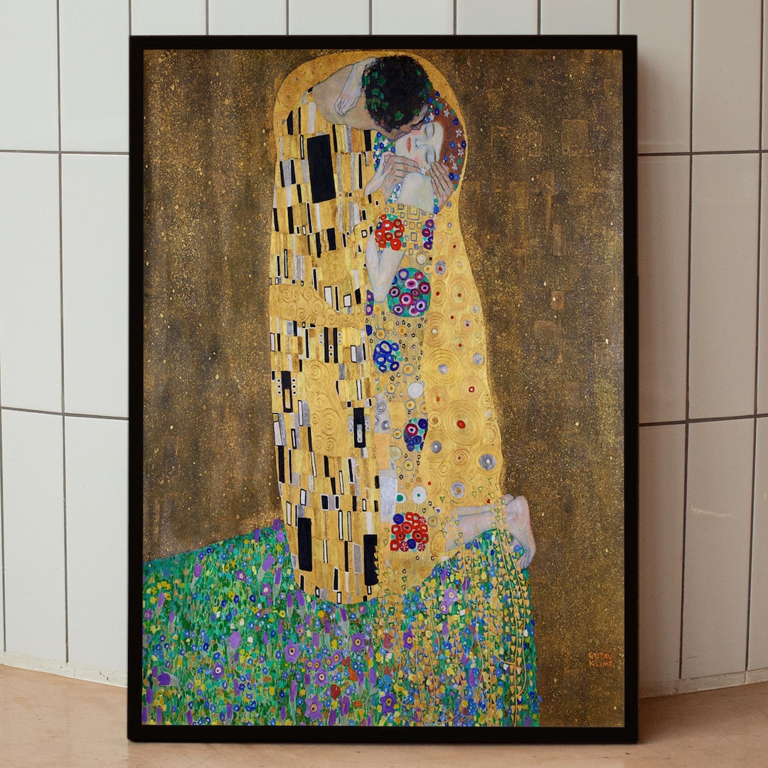 Gustav Klimt the Kiss Frame, Klimt Portrait Painting, the Kiss Photo ...