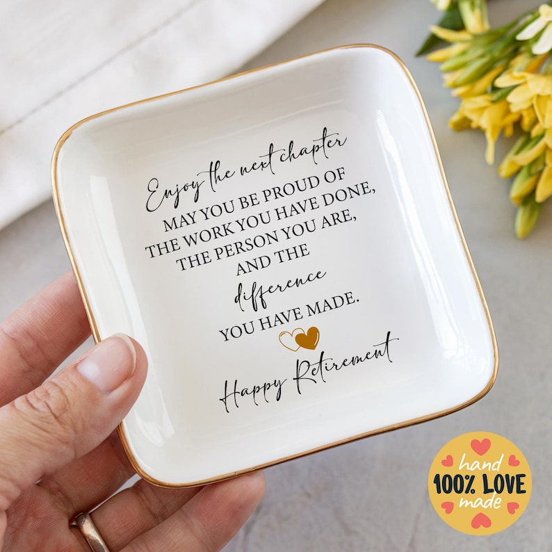 Happy Retirement Ring Dish, Personalized Retirement Ring Dish, Custom ...