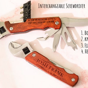 Personalized Multi Wrench Tool, Custom Multi Tool for Dad, Wooden Multi ...