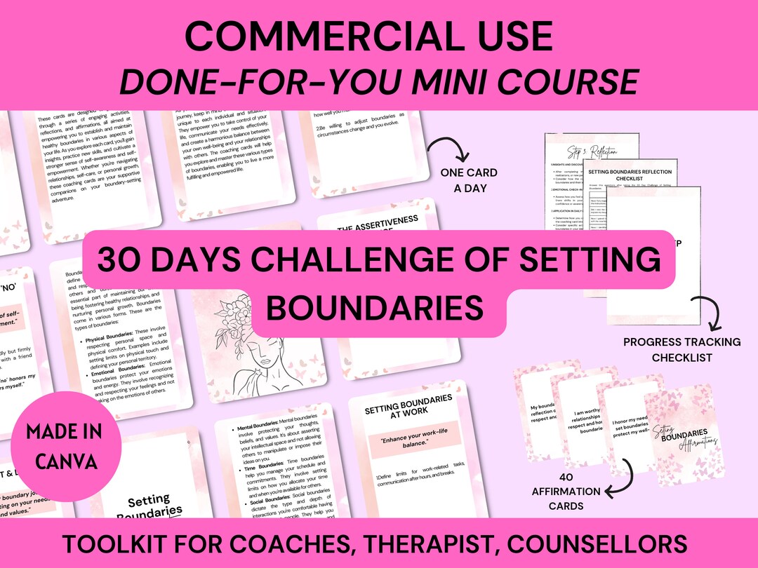 Setting Boundaries Done for You Flash Cards|healthy Boundary PLR ...