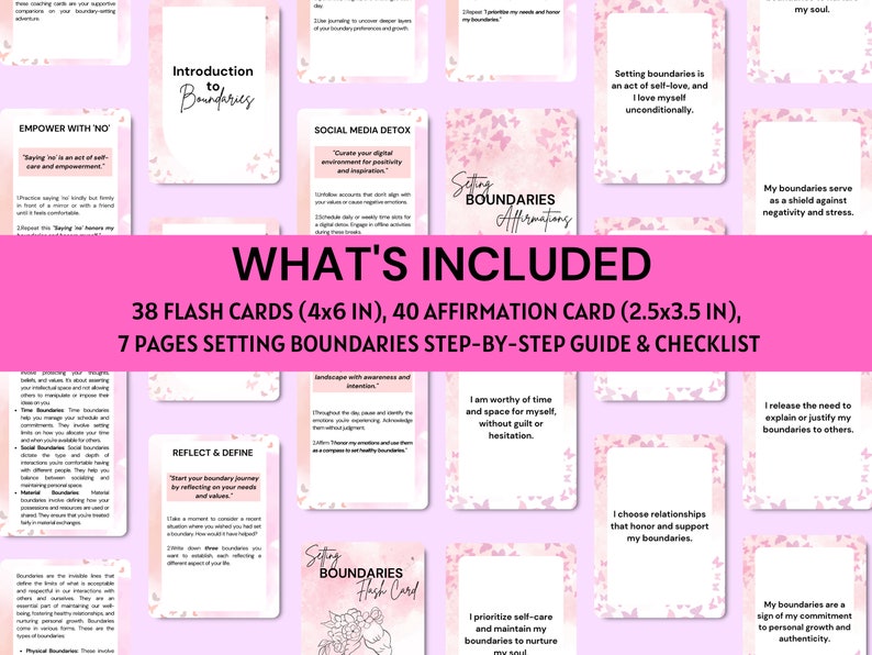 Setting Boundaries Done for You Flash Cards|healthy Boundary PLR ...