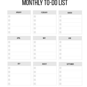 Monthly to Do List Printable - Etsy