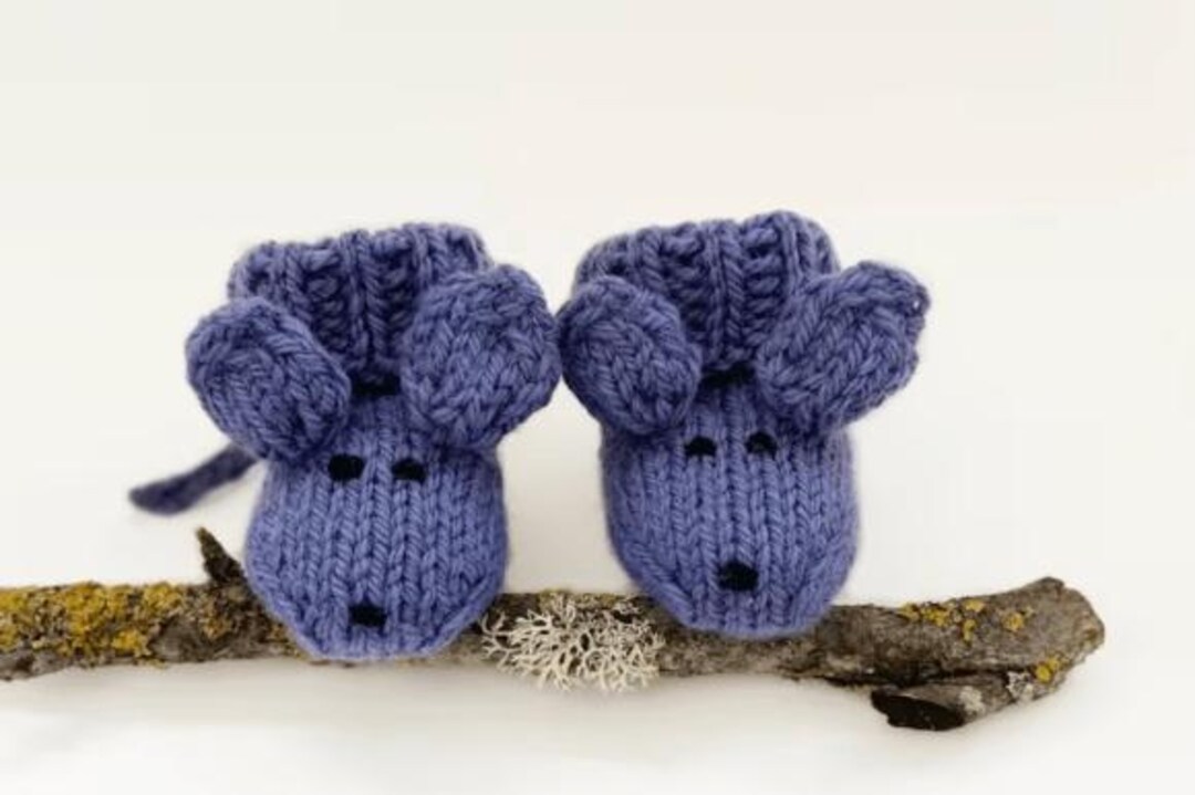 Mouse Baby Booties Knitting Pattern - Etsy