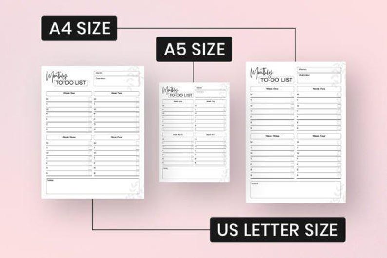 Monthly to Do List Printable - Etsy