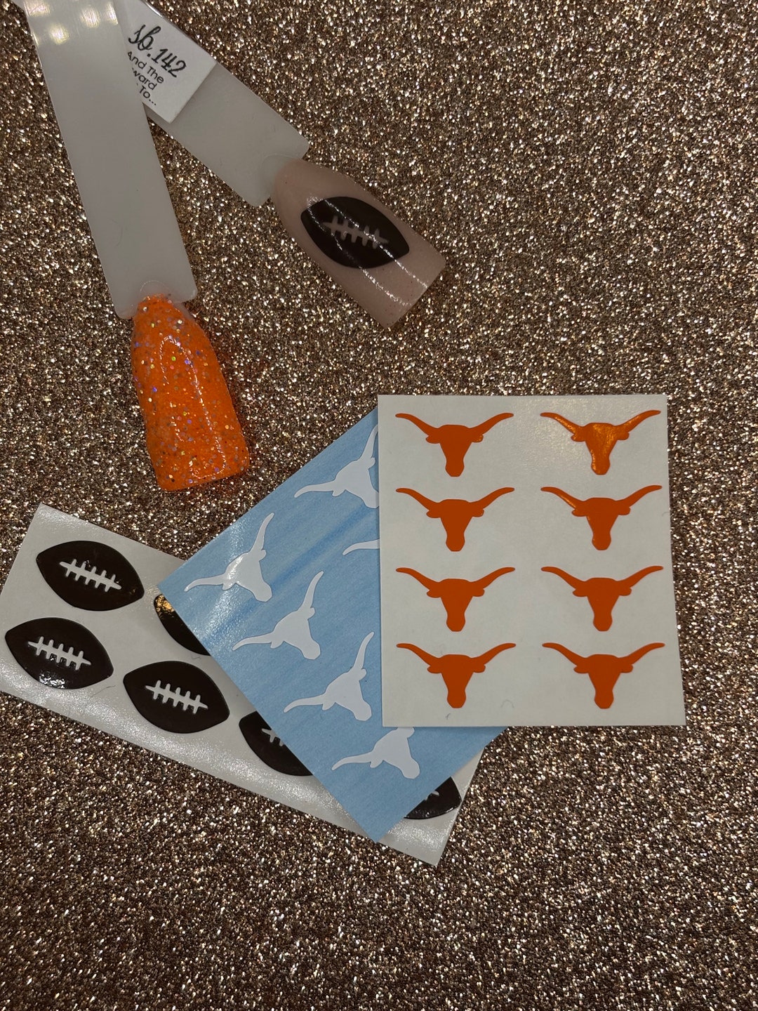 Texas Longhorns Inspired Nail Decals | Longhorns Nail Stickers ...