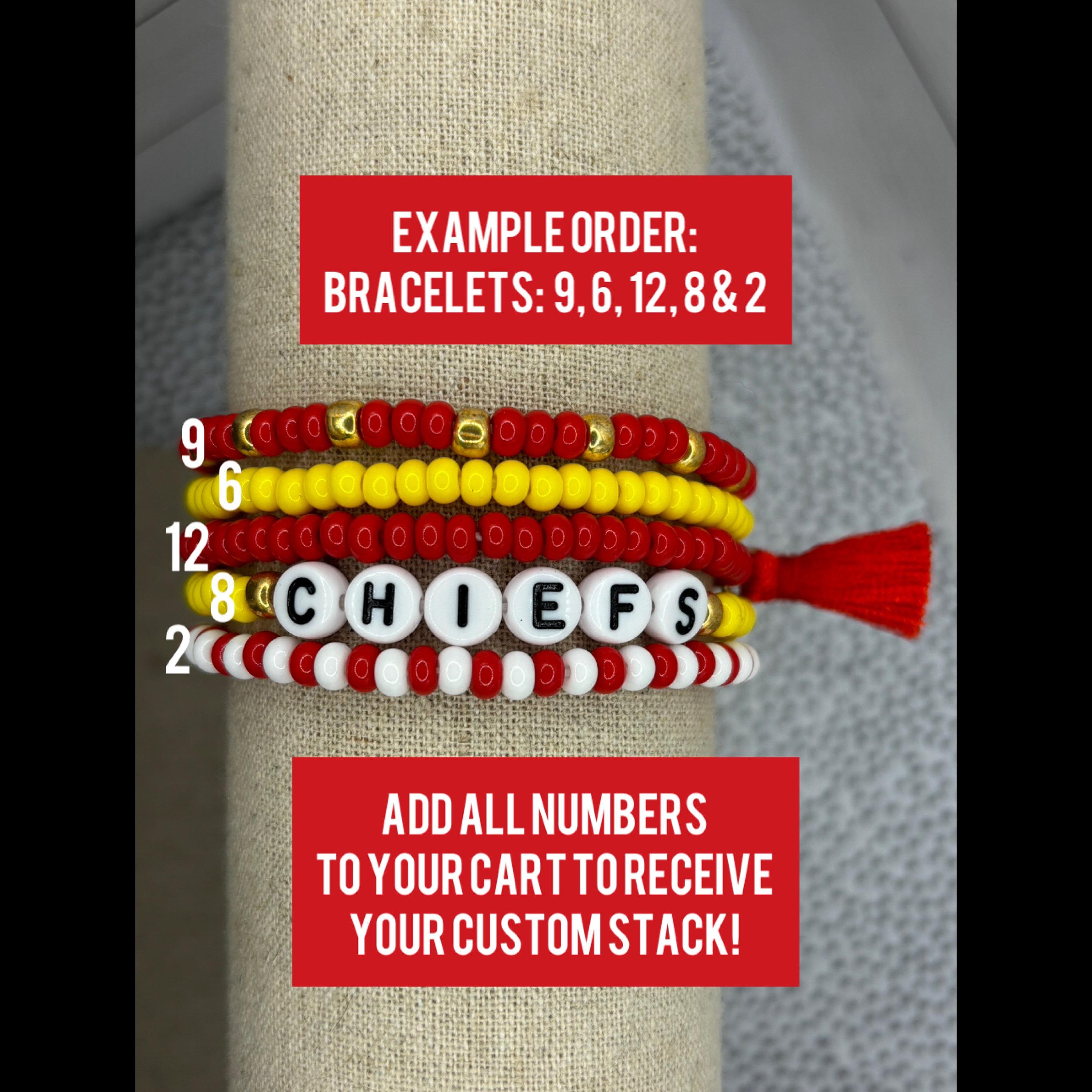 Kansas City Bracelets CHIEFS Bracelets NFL Sports Bracelets Gameday ...