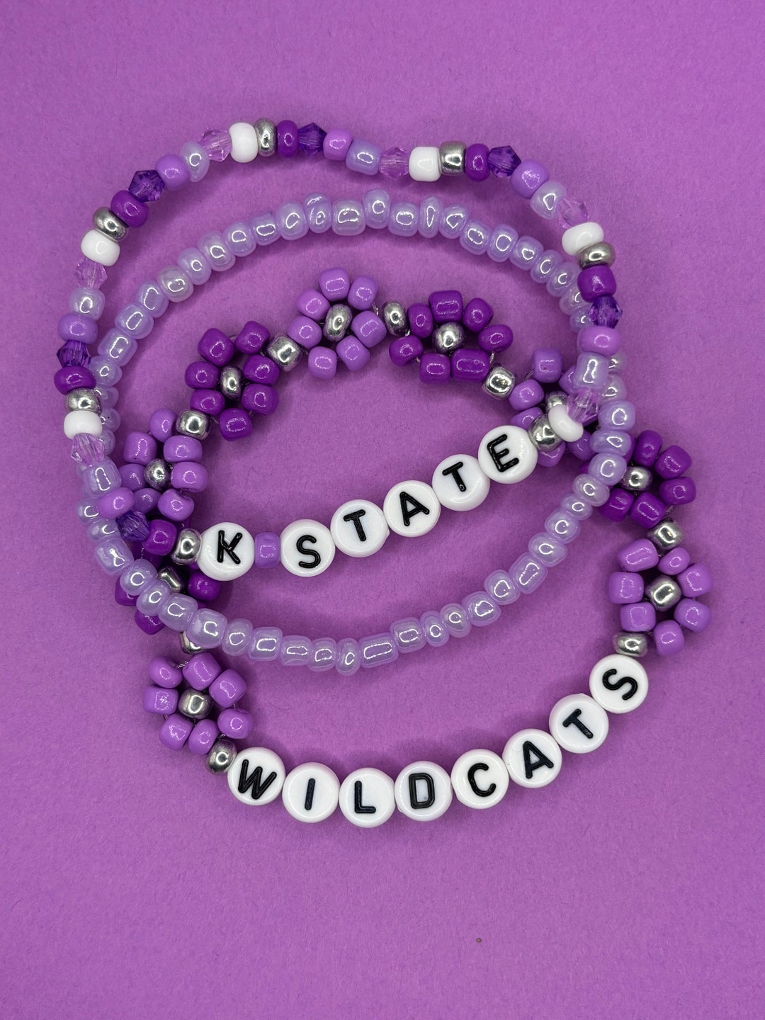 K-state Bracelet KSU Bracelet Kstate Wildcats Bracelet Kansas State ...