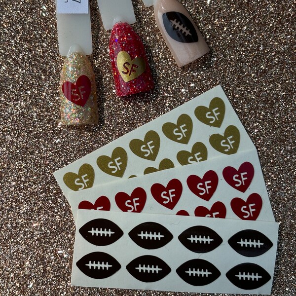 Football Nail Decals - Etsy