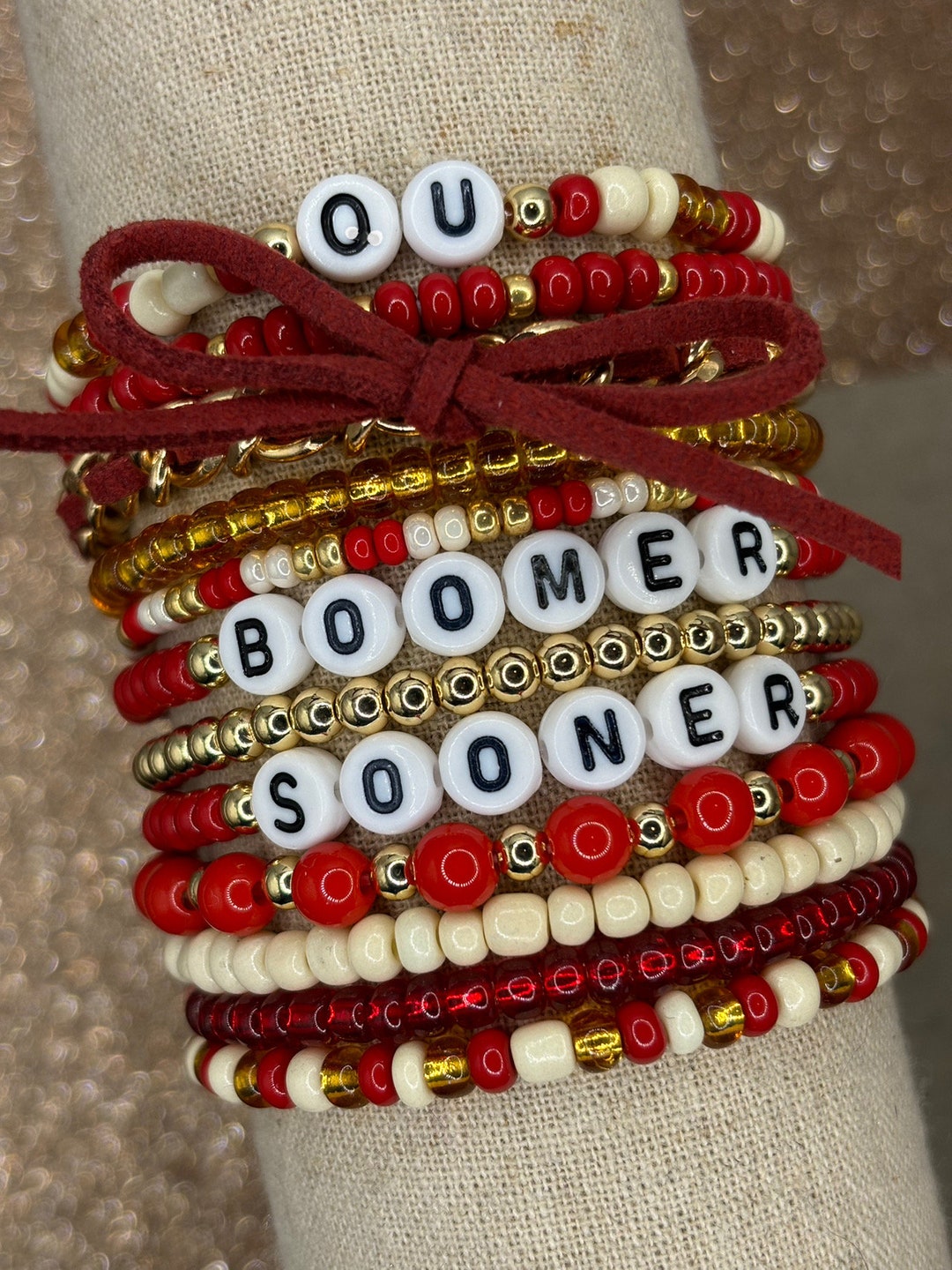 Boomer Sooner Inspired Bracelets | Oklahoma University Bracelet ...
