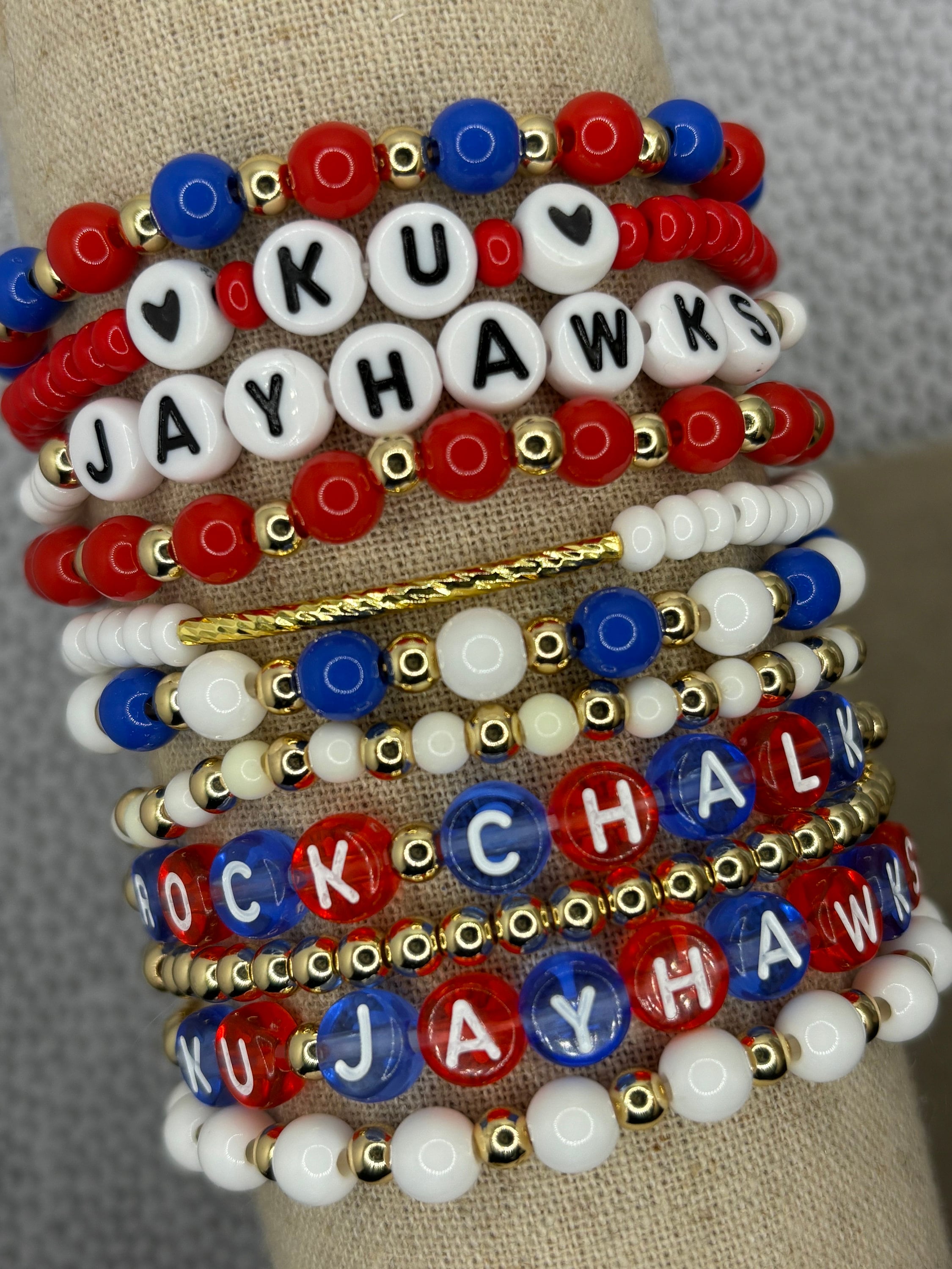 Kansas Jayhawks Bracelets Kansas Bracelets KU Jayhawks Bracelets NCAA ...