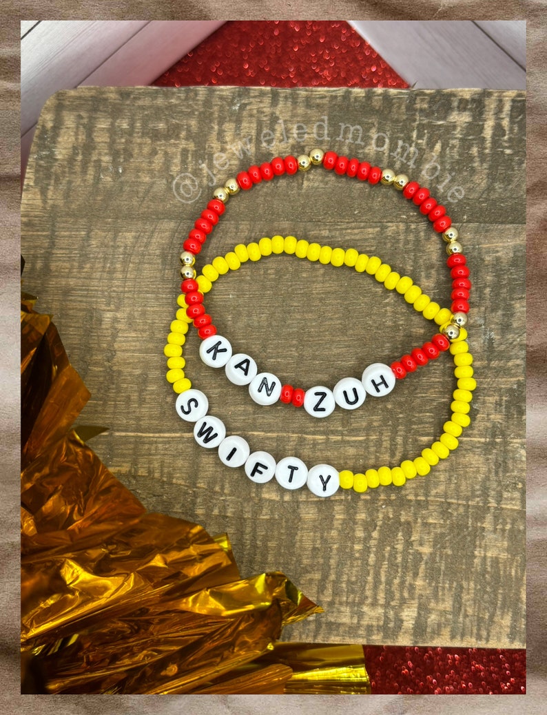 Chiefs Kelce X Taylor Swift Beaded Bracelets Red Era - Etsy