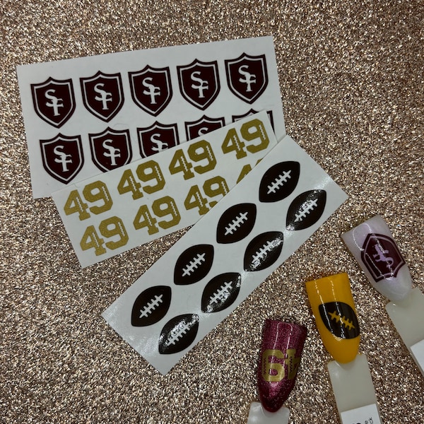 Football Nail Decals - Etsy
