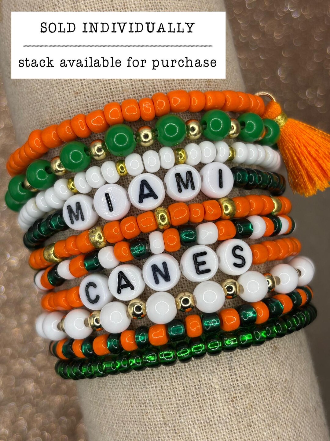 Miami Canes Inspired Bracelets | Miami University Bracelets | Miami ...