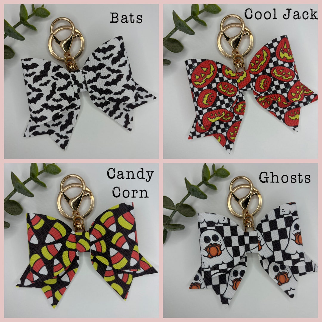 Halloween Bow Keychains Halloween Keychains Fall Keychains Halloween ...
