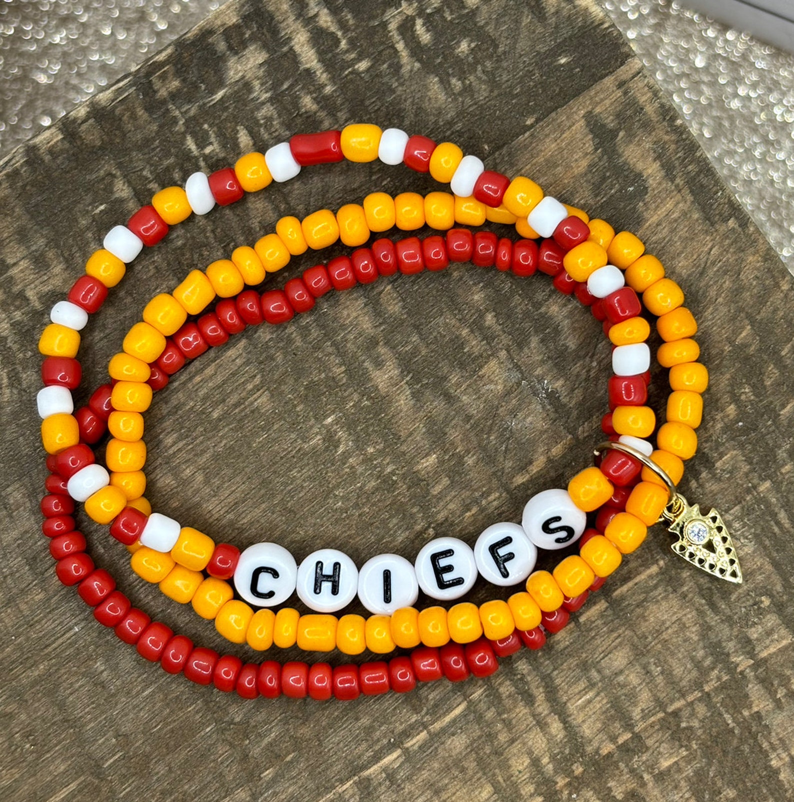 Kansas City Chiefs Bracelets | KC Chiefs | I Heart KC | Chiefs Stack ...