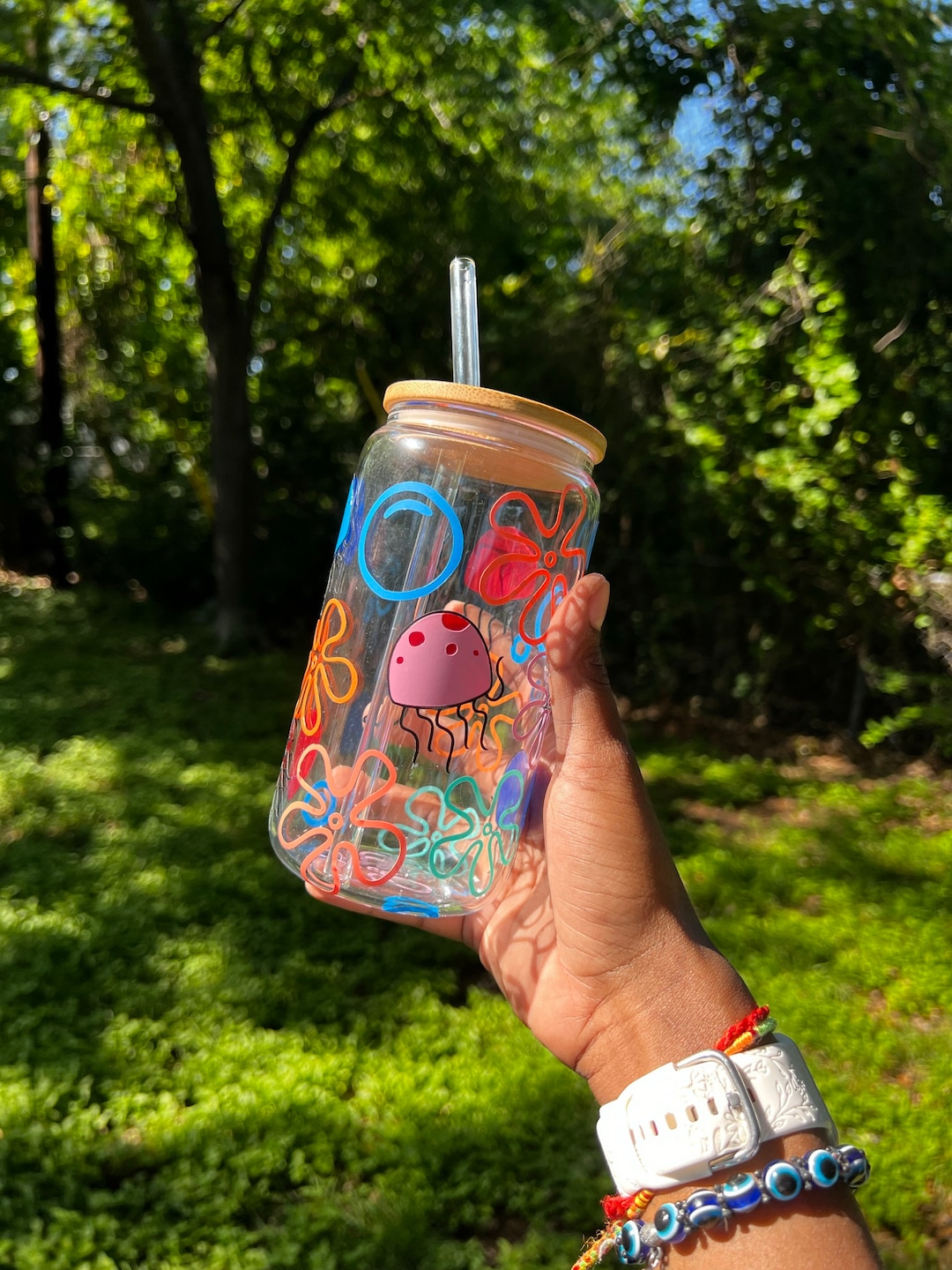 Spongebob Squarepants Themed 16oz Beer Can Glass Reusable Glass Cup ...