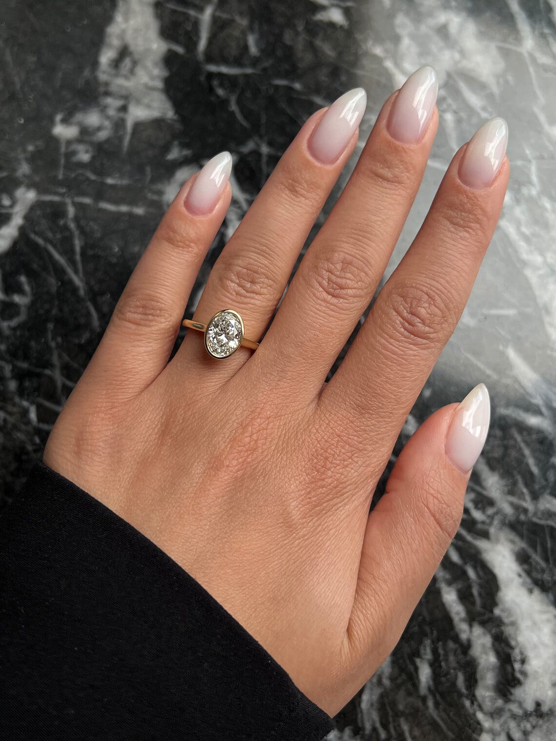 Oval Solitaire Engagement Ring Low Profile Setting 1418k - Etsy