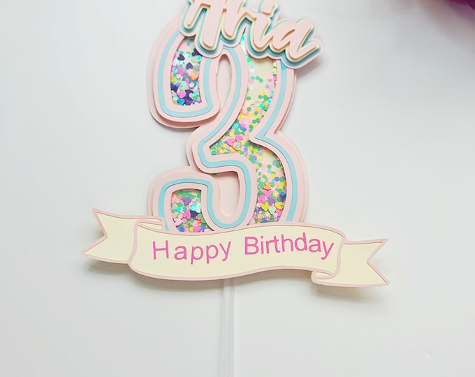 Custom Name Shaker Birthday Cake Topper/ Custom Cake Topper/ Shaker ...