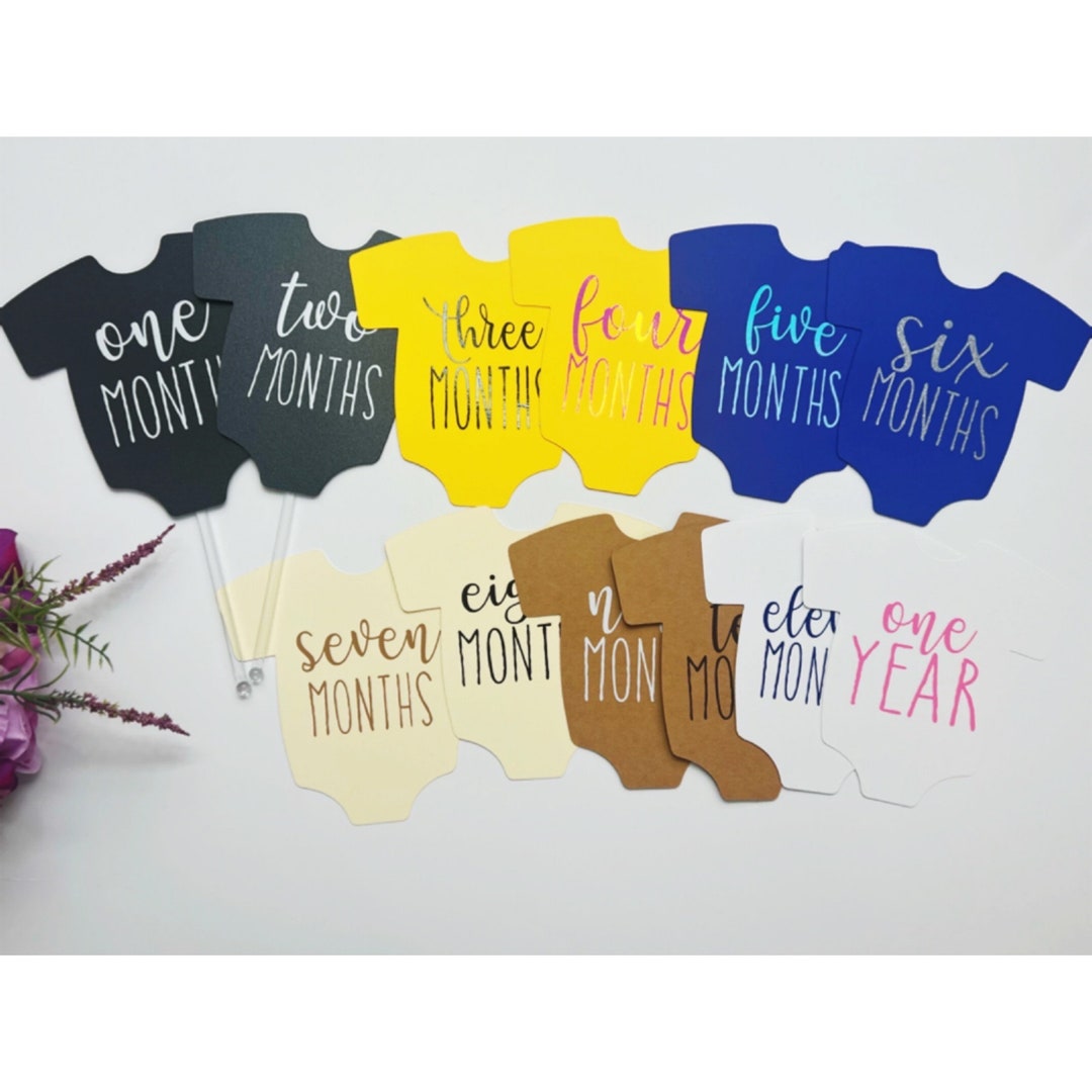 Onesie Baby Milestone Cake Topper/ Baby Milestone Card/ - Etsy