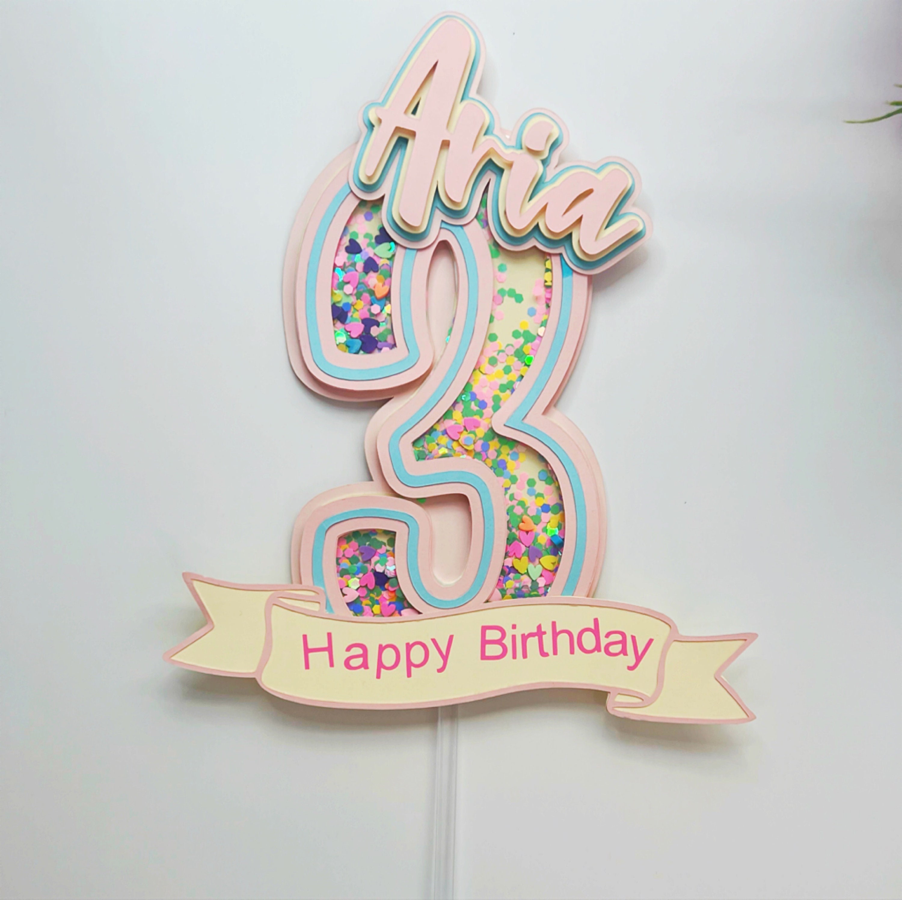 Custom Name Shaker Birthday Cake Topper/ Custom Cake Topper/ Shaker ...