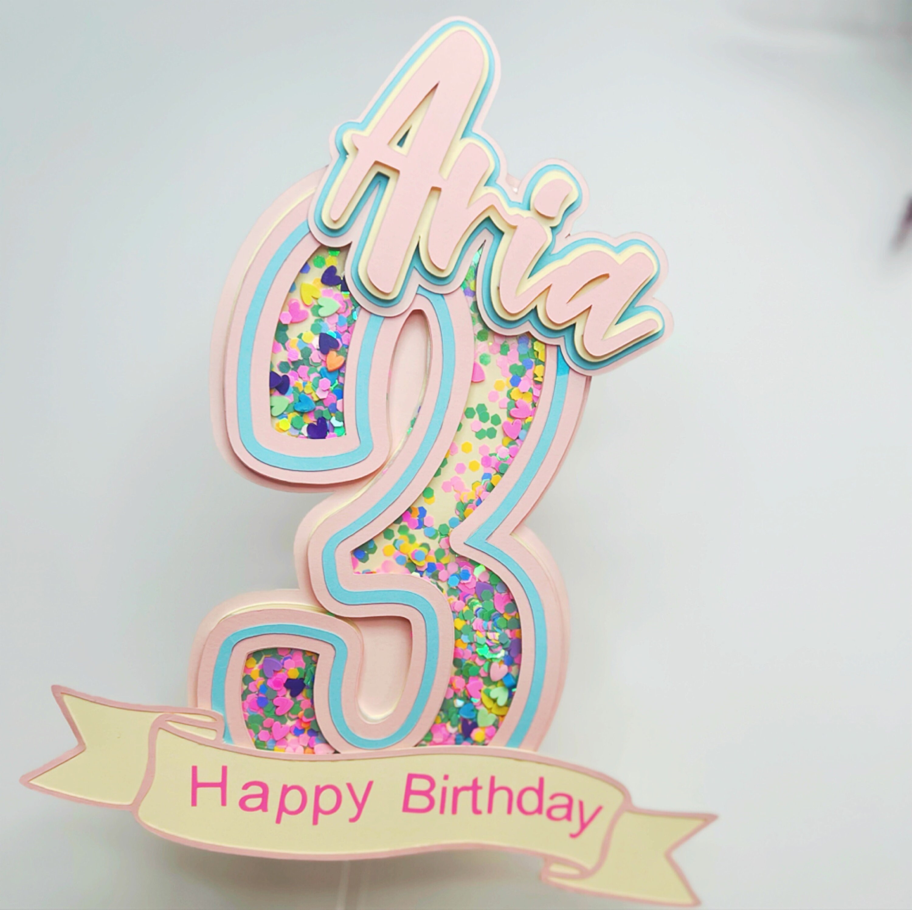 Custom Name Shaker Birthday Cake Topper/ Custom Cake Topper/ Shaker ...