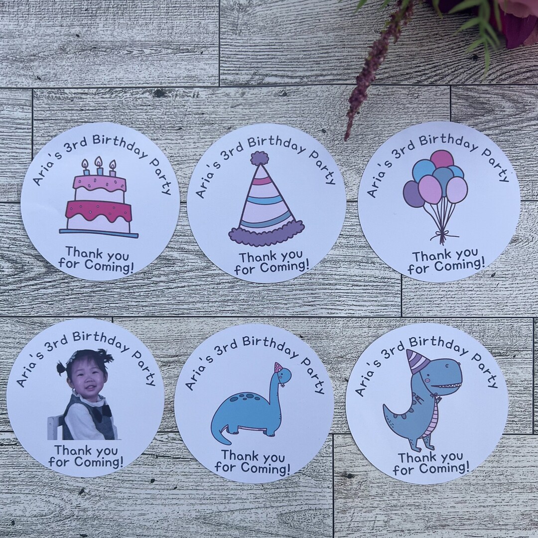 Birthday Party Favor Stickers/ Goody Bag Stickers/ Custom - Etsy