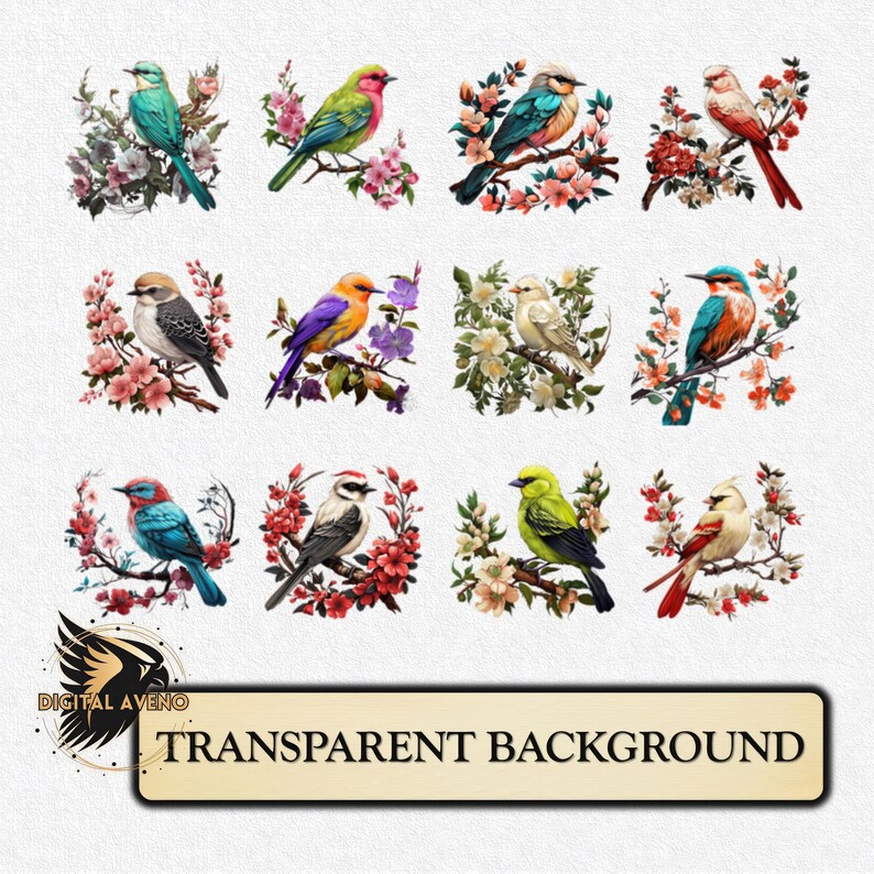 Bird Clipart Collection 60 PNG Images, Spring Birds Clipart, Birds ...