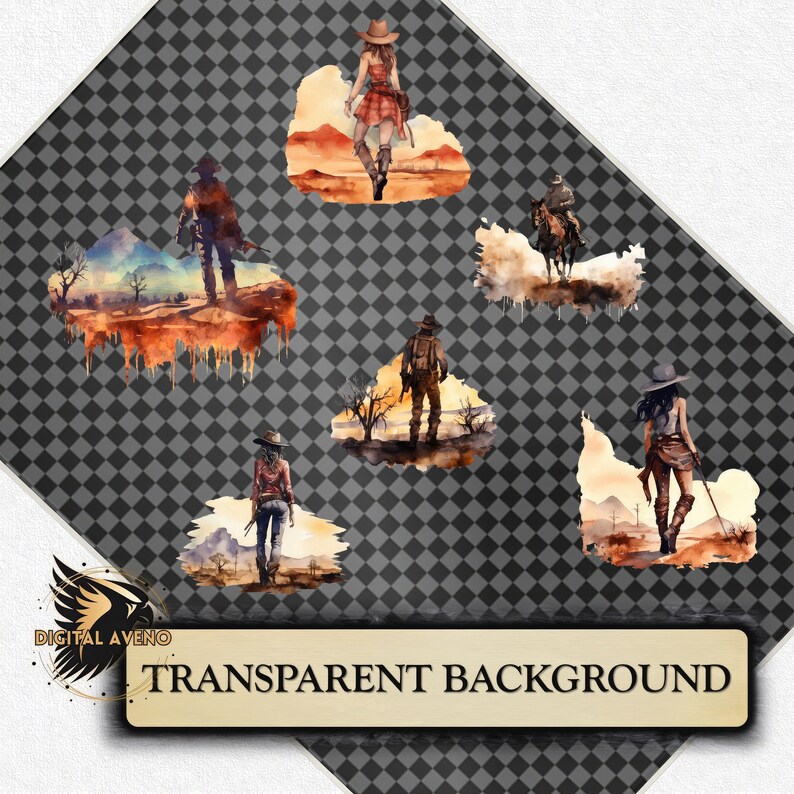 Cowboys Clipart 30 PNG Images Western Cowboy Clipart - Etsy