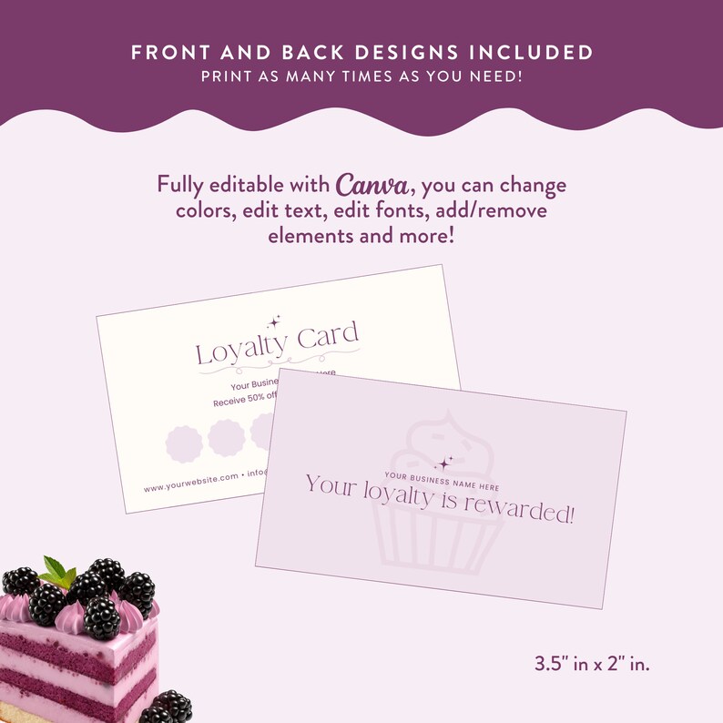 Bakery Loyalty Card, Canva Loyalty Card, Printable Loyalty Card ...