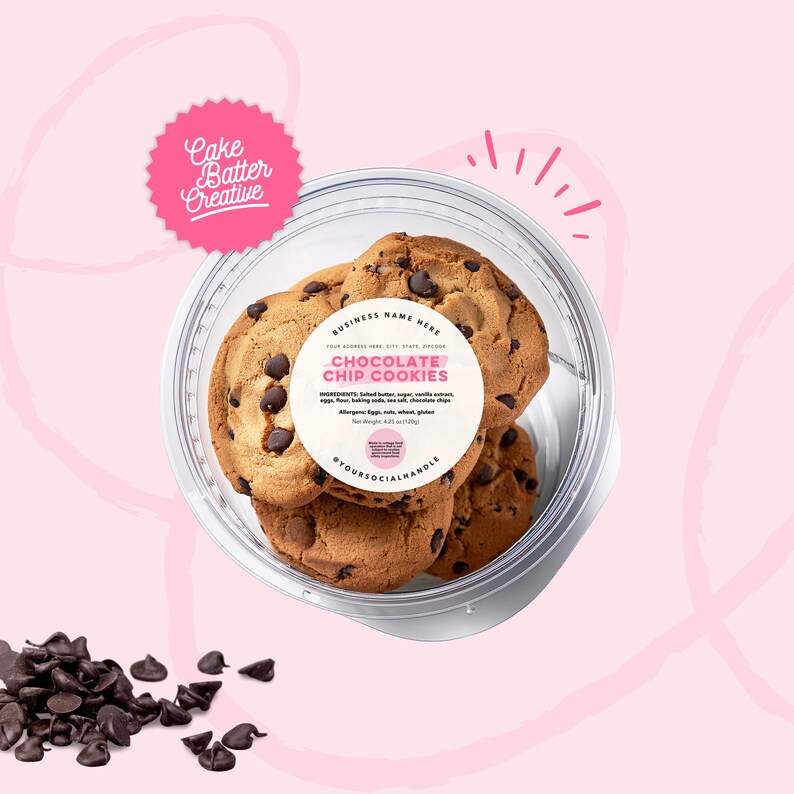 Canva Cottage Law Labels, Bakery Packaging Labels Template, Cake ...