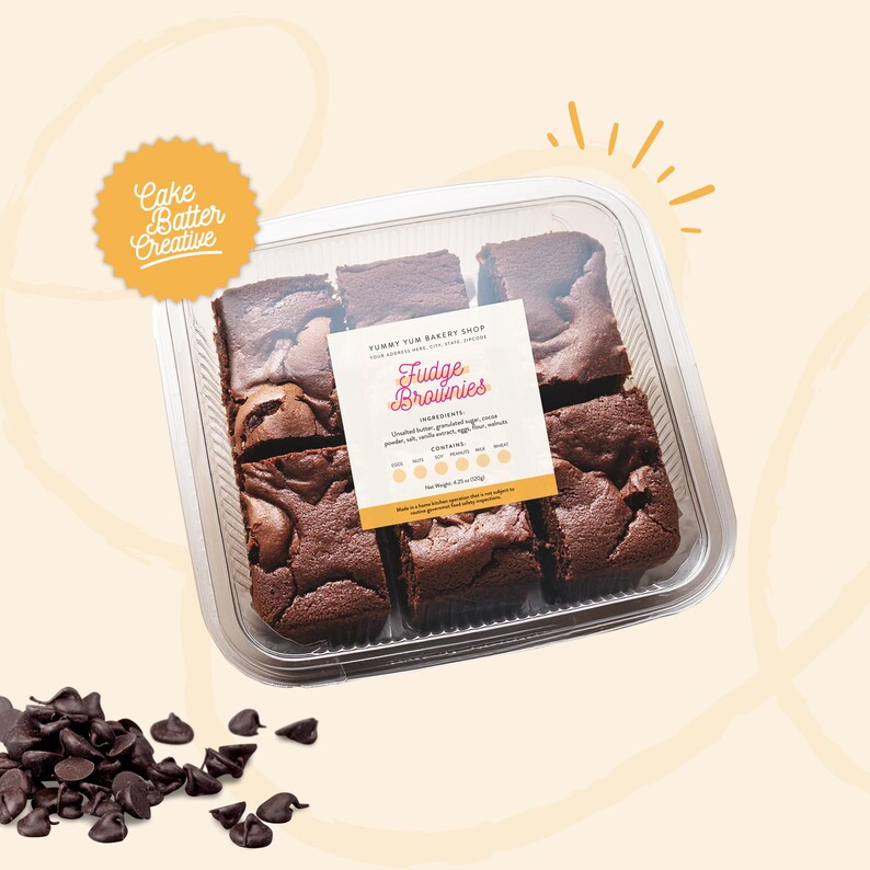 Canva Cottage Law Labels, Bakery Packaging Labels Template, Cake ...