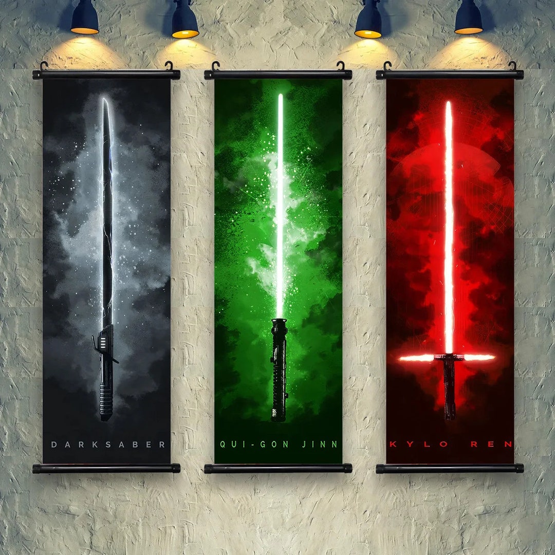 Disney Star Wars Poster Lightsabers Wall Artwork Canvas - Etsy