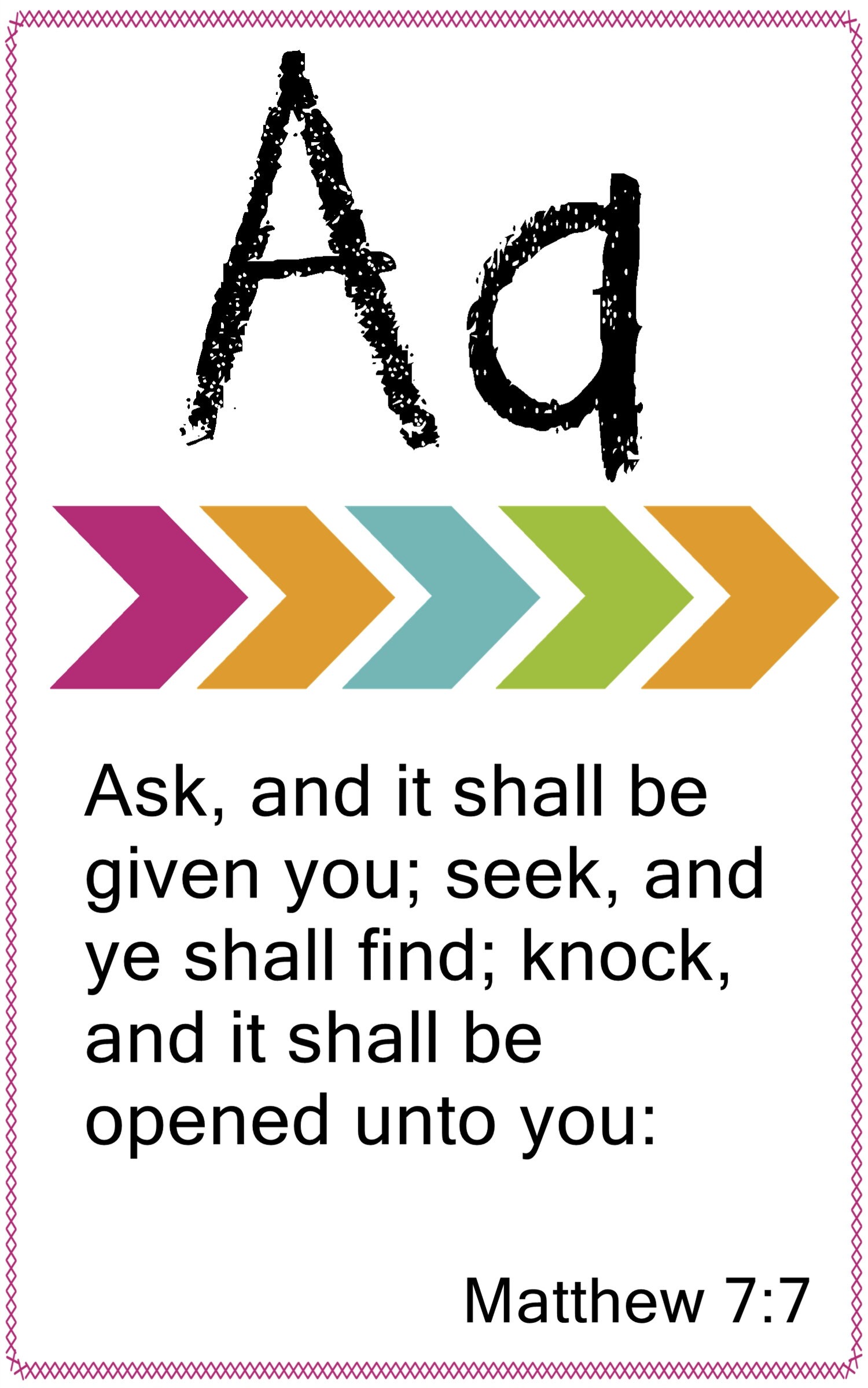 Kids Printable ABC Bible Memory Verse Cards, King James Version (KJV ...