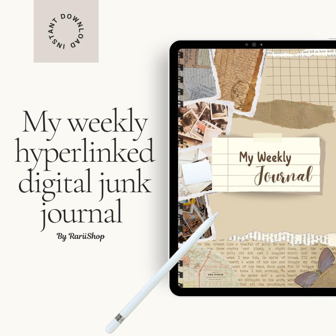 Weekly Hyperlinked Digital Journal, Instant Download PDF Journal ...