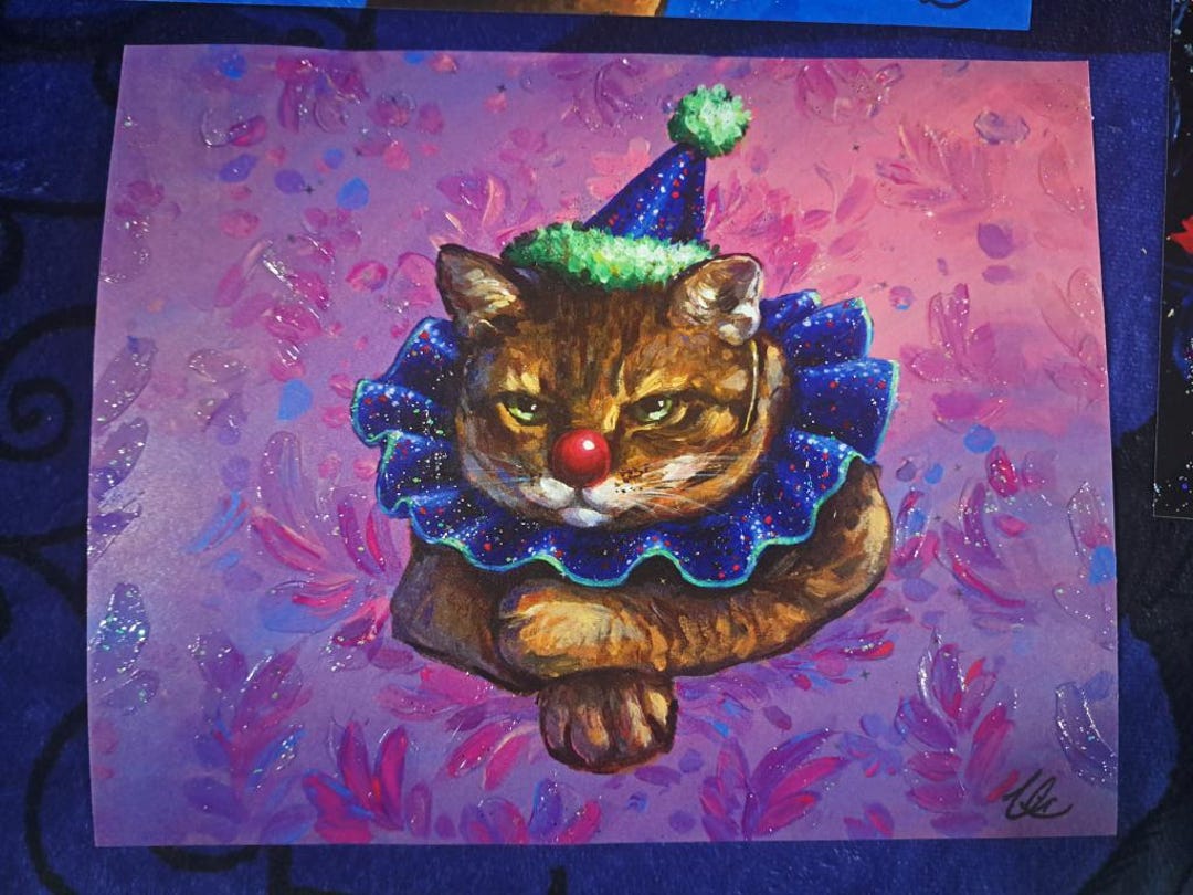 Clown Kitty Print! - Etsy