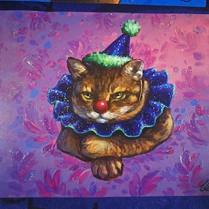 Clown Kitty Print! - Etsy