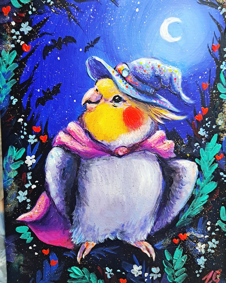 Witchy Cockatiel Print!! - Etsy