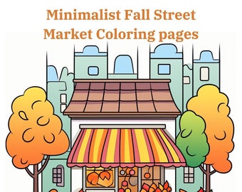 Printable Minimalist Shops and Kiosks Coloring Pages for Adults and ...
