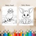 Cute Baby Animals, 20 Coloring Page, for Kids, Instant Download ...